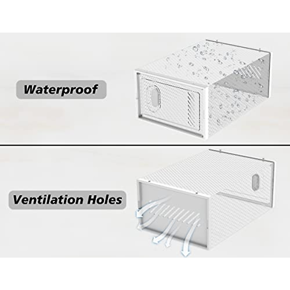 SIMPDIY Shoe Box, 12 Pack Shoe Storage Boxes Clear Plastic Stackable, Shoe Organizer Containers with Lids for Size 10