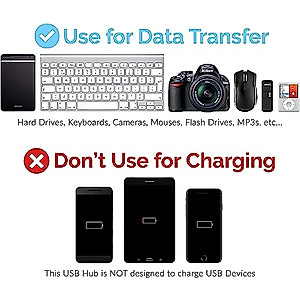 Sabrent 4-Port USB 3.0 Data Hub with Individual LED Power Switches | 2 Ft Cable | Slim & Portable | for Mac & PC (HB-UM43)