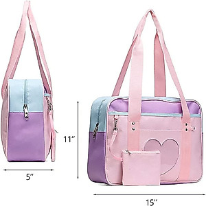 BOYOWO Japanese School Bag cute stickers kawaii wallet accessories tote bag aesthetic kawaii makeup aesthetic tote bag vintage kawii crossbody bag ita backpack coquette backpack,lavender