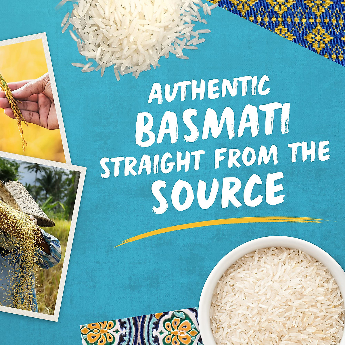 Tilda Pure Basmati Rice, Premium Aromatic and Authentic Rice, Large Resealable Bag, 10-Pound Bag,White