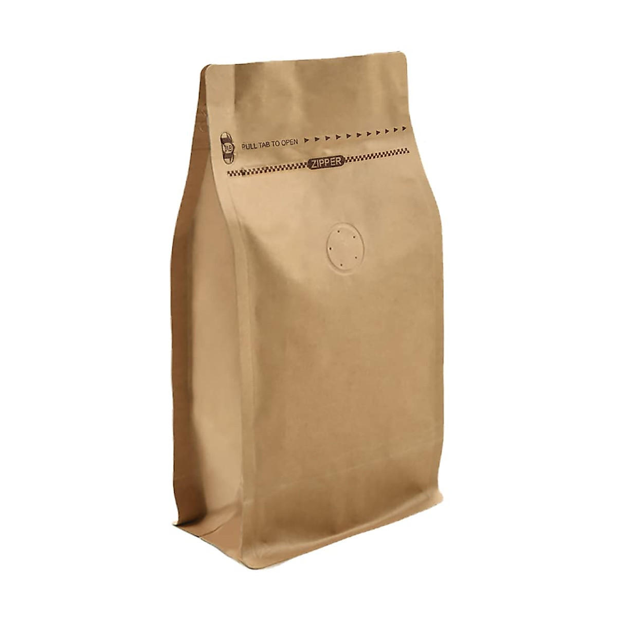 50 Pieces 4 Ounce Kraft Paper Stand Up Coffee Bag/Flat Bottom Pouch with Air Release Valve and Reusable Side Zipper. (50pcs, ¼lb/4oz/100gram)