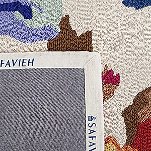 SAFAVIEH Four Seasons Collection 3'6" x 5'6" Ivory/Multi FRS509D Hand-Hooked Floral Area Rug