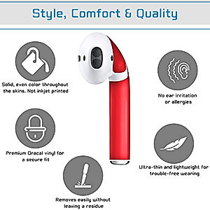 AirPod Skins Protective Wraps - Stylish Covers for Protection & Customization, Compatible with Apple AirPods (Red)