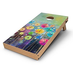 Design Skinz Summer Tropical Skin Set for Cornhole (Skin Only) - Abstract Flower Meadow