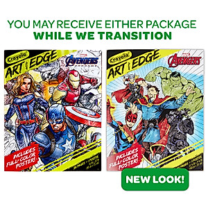 Crayola Art With Edge Marvel Avengers Coloring Pages (28pgs), Superhero Coloring, Adult Coloring Pages, 8"x10", Gift for Teens
