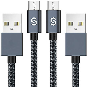 Micro USB Cable Android Charger - Syncwire [2-Pack 6.5 ft] Super-Durable Nylon-Braided Fast Sync & Charging Cord for Samsung, HTC, Nexus, LG, Xbox One, PS4, Smartphones & More