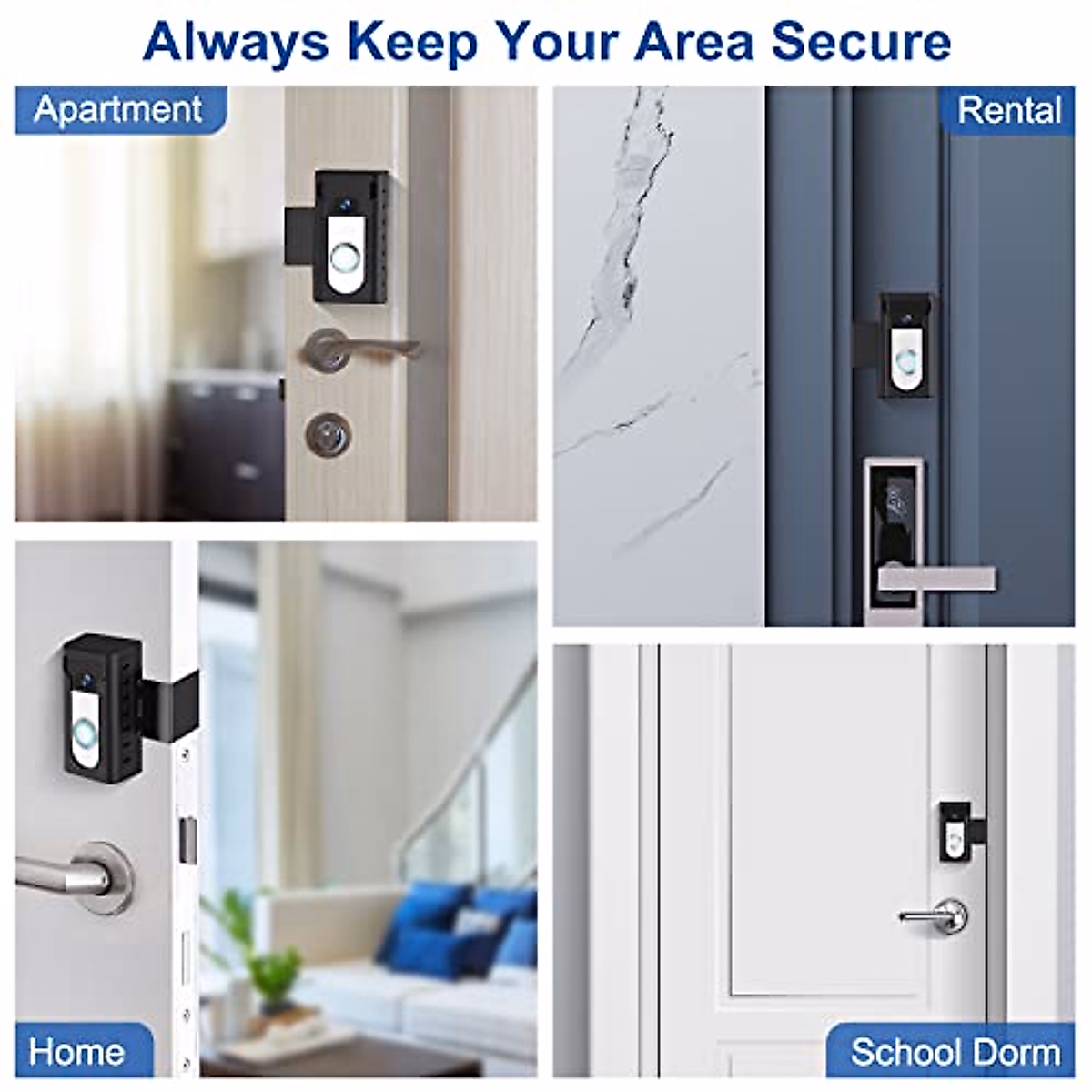 Liwin Anti-Theft Video Doorbell Mounts Compatible with Video Doorbell 1/2/3/3 Plus/4, Adjustable No Need to Drill Mounting Bracket Cover Adapter Holder Accessories for Home, Apartment, Office