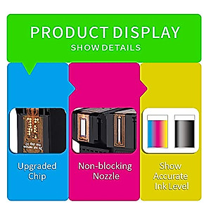 INCWOLF Remanufactured Ink Cartridge Replacement for 65XL Ink for Envy 5055 5052 5070 DeskJet 3755 2655 3720 3722 3723 3730 3732 3752 3758 2652 2624 Printer (2B)