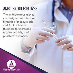 Dynarex Safe-Touch Disposable Latex Exam Gloves, Powder-Free, Used in Healthcare & Professional Settings, Bisque, 1 Box of 100 Gloves (Medium)