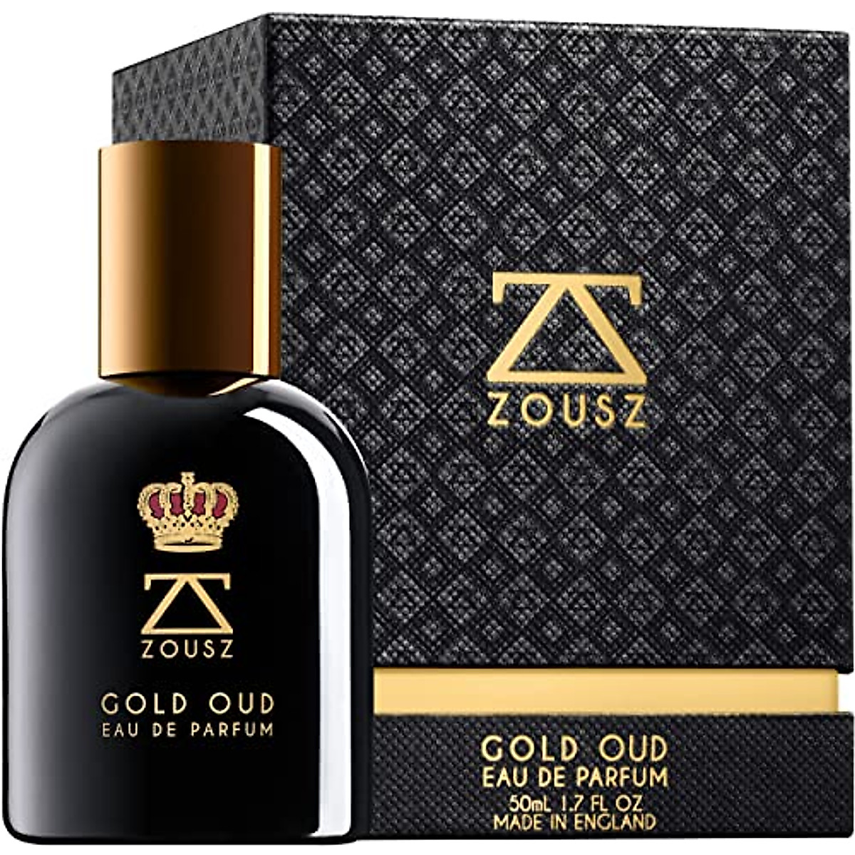 ZOUSZ Gold Oud Eau De Parfum - Earthy Oud Perfume with Raspberry, Cinnamon and Soft Musk - A Hypnotic Rich Scent 50mL