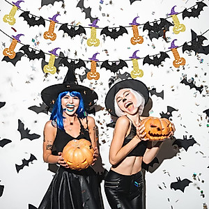 Halloween Bachelorette Party Banner Garland Witch Hat Jack O' Lantern Banner for Halloween Bachelorette Party Fall Bach Party Decorations