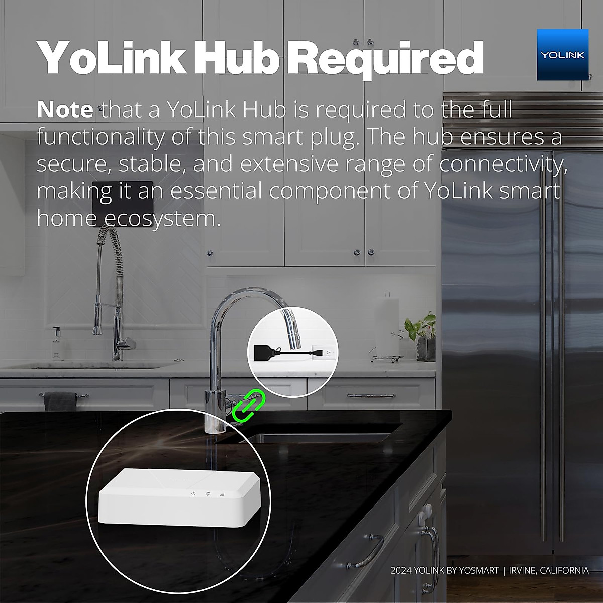 Smart Outdoor Plug YoLink 1/4 Mile World's Longest Range Smart Plug Work w/Alexa Google Assistant IFTTT Individual Control 2 Outlets IP44 Waterproof for Garden Watering Lighting, YoLink Hub Required