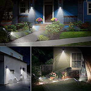 URPOWER Solar Lights Outdoor, Adjustable Solar Spot Lights Outdoor Spotlight 2-in-1 Waterproof Solar Landscape Lights Wall Light, Dusk-to-Dawn Solar Powered Light for Yard, Garden (Cool White, 2 Pack)