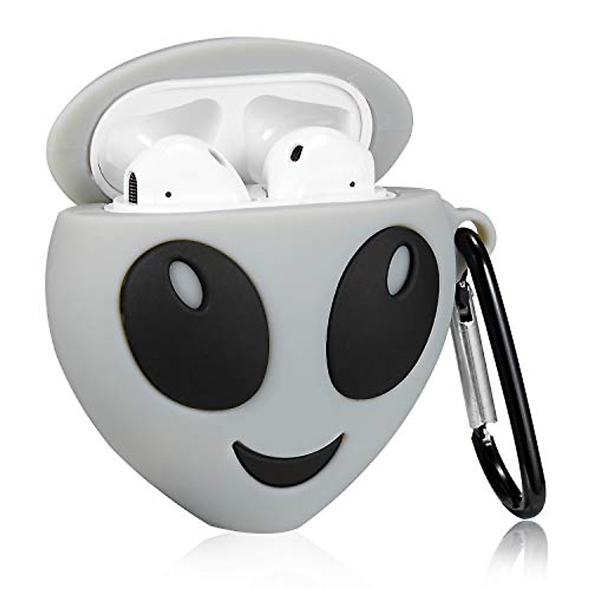 Mulafnxal Compatible with Airpods 1&2 Case,Silicone 3D Cute Fun Cartoon Funny Character Desginer Airpod Cover,Kawaii Fashion Cool Chic Design Skin,Shockproof Cases for Teens Girls Boys Air pods(Alien)