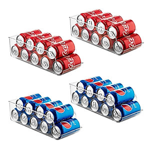 4 Pack Soda Can Organizer for Refrigerator,Can Dispenser Refrigerator Organizer for Kitchen Cabinets Cupboard BPA-Free