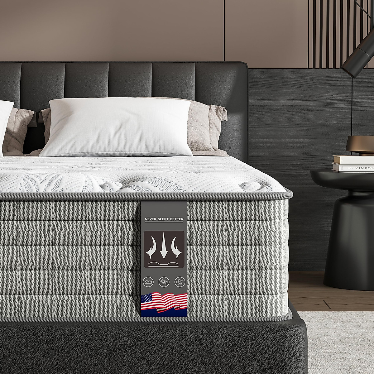 Twin XL Size Mattress 12 inch Colchones Twin XL Memory Foam Mattress Hybrid Twin XL Mattress in a Box Medium Firm/Fireproof Grade III Anti Pilling/Extra Lumbar Support/Pressure Relief/Certi PUR-US