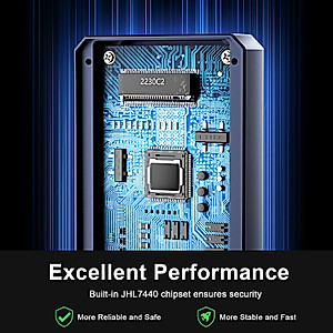 ANYOYO 40Gbps M.2 Enclosure, NVMe SSD Enclosure PCIe NVMe to USB C SSD Enclosure, Aluminum NVMe Enclosure Compatible USB 4/3.2/3.1/3.0/2.0 for M&B+M-Key SSD Size 2280