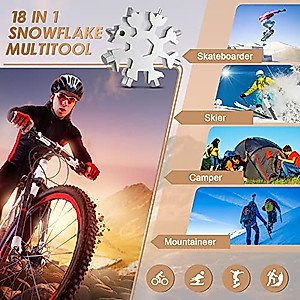 Stocking Stuffers Gifts for Men,18-in-1 Snowflake multi tools Christmas Gifts-Cool Gadgets for Men-Unique Mens Gifts Ideas for Him,Husband,Dad,Grandpa,Teens,Adults,Boys,Boyfriend（2 Packs）