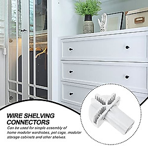 Scicalife 8pcs Modular Closet Organizer Connector Modular Closet Wire Grid Cube Connectors Buckles Cube Storage Shelving Unit Connectors Closet Clasp Clip