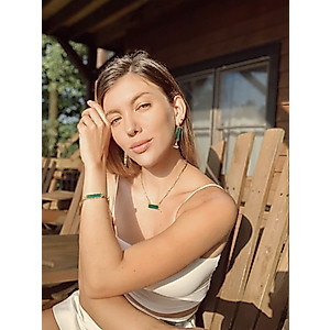 Peach Plié Titania Necklace Green Onyx