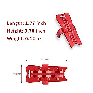 Endodontic Measuring Ring File Finger Ruler Red, Aluminium Dental Root Canal Measurement Instrument 3.5-cm, 1.4-Inch, Easy to Use - Lightweight & Durable