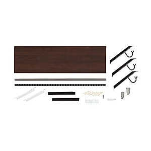 Rubbermaid 48" Premium Wood Shelving Kit with Hanging Rod, Mahogany, Laundry, Closet, Home, Organization, Shelving