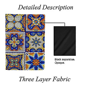 Mexican Talavera Ceramic Tile Holiday Garden Flag Vertical Double Sized Durable Polyester Fabric Non-Fade Outdoor Decoration Flag Banner for Christmas Halloween 28x40in