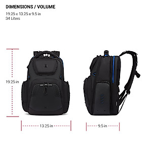 SwissGear Gaming Laptop Backpack with Charger Port (USB), Blue/Black