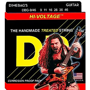 DR Strings Electric Guitar Strings, Dimebag Darrell Signature, Treated Nickel-Plated, 9-46