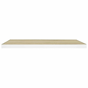 SKM Floating Wall Shelf Oak and White 31.5"x9.3"x1.5" MDF