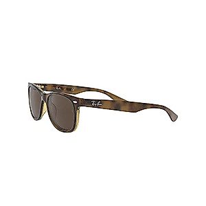 Ray-Ban Junior Kids' RJ9052S New Wayfarer Square Sunglasses, Havana/Dark Brown, 47 mm