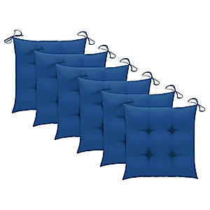 QZZCED Outdoor Dining Chair Dining Side Chair Conversation Furniture Set Patio Chairs with Cushions 6 pcs Solid Acacia Woodfor Lawn Backyard & Garden All-Weather Resistant