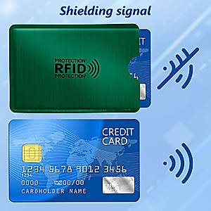 RAYNAG 25 RFID Blocking Credit Card Sleeves ID Card Holders Identity Theft Protection Aluminum Foil Covers, Fits Wallet/Purse Slot Perfectly
