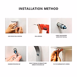 Techoln 2 Pack Steel Heavy Duty Shelf Brackets,DYI Open Floating Shelf Width 5cm, Wall Mounted Industrial Shelf Bracket Black Metal Farmhouse, Screws and Wall Plugs Included (L13.5'-H5.7')