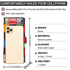 Eysee Wallets for women large Capacity Genuine Leather, Long Stitching wallet multi color