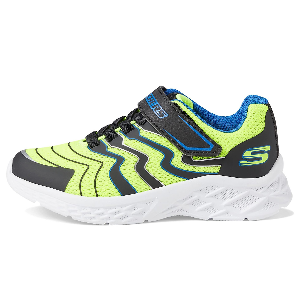 Skechers Boy's Microspec II - Troms (Little Kid/Big Kid) Black/Yellow/Blue 3 Little Kid M