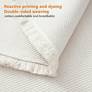 LIULA 3Ft Round Cotton Area Rug,Shapes Chic Decorative Boho Mandala Circle Rug with Tassels, Washable Indoor Floor Throw Area Rug for Living Room, Kid Playroom, Nursery Room