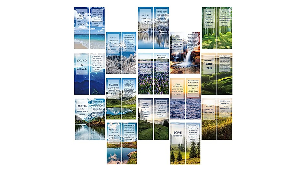 120 Bible Bookmarks Set with Inspirational Scripture & Verses