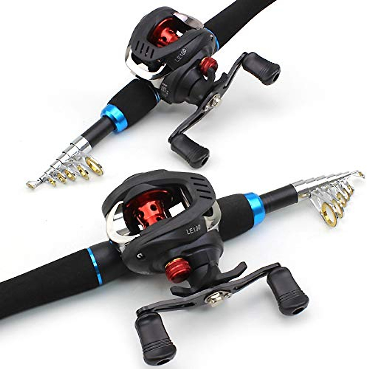 ZYHYD 1.65M Ultra Short 33CM Throwing Fishing Rod + 13BB Water Drop Wheel Set, Carbon Fiber Portable Telescopic Rod Fishing Wheel Combination ZYHYD (Color : Rod+Right Hand Reel)