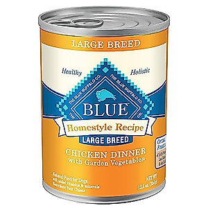 Blue Buffalo Homestyle Recipe Natural Adult Large Breed Wet Dog Food, Chicken 12.5-oz can (Pack of 12)