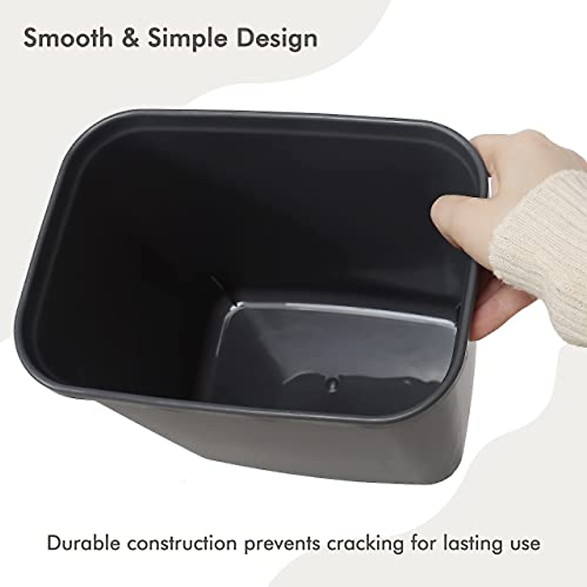 kubvici 6L Mini Trash Can 1.6 Gallon Trash Can Set of 3 Suitable for Bathroom, Car, Bedroom, Kitchen, Office, Living Room (Charcoal Gray, 3)