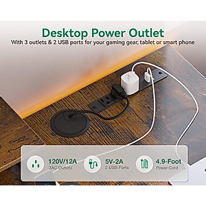 AODK L Shaped Desk with 6 Drawers & Power Outlet, 72 Inch Computer Desk with File Drawer & Printer Storage Shelves, Reversible Desk with Monitor Shelf for Home Office, Rustic Brown