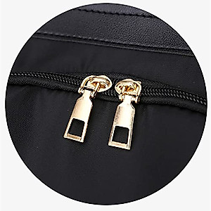 jasboo Women Anti-theft Hidden Zipper Backpack Purse, Fashion Waterproof Quilt Rucksack, Travel Covertible Shoulder Bag (Black)