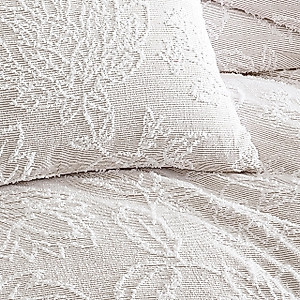 Peri Home Folky Floral Jacquard 3-Piece Duvet Cover and Sham Set All Season Button Closure Bohemian Shabby Chic Bedding, Full/Queen, Natural Beige