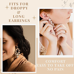 Veekyvicky Silicone Earring Backs for Droopy Ears Rubber Earring Lifter for Heavy Studs, Earing Backs Replacement Rose Gold Silver