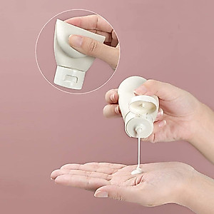 ZALUJMUS Travel Bottle, 3 Pcs Leak Proof Refillable Squeezable Containers Set(60 ml) with Label and Transparent Carry Bag for Liquid Shampoos, Soap and Toiletries. (Multicolor)