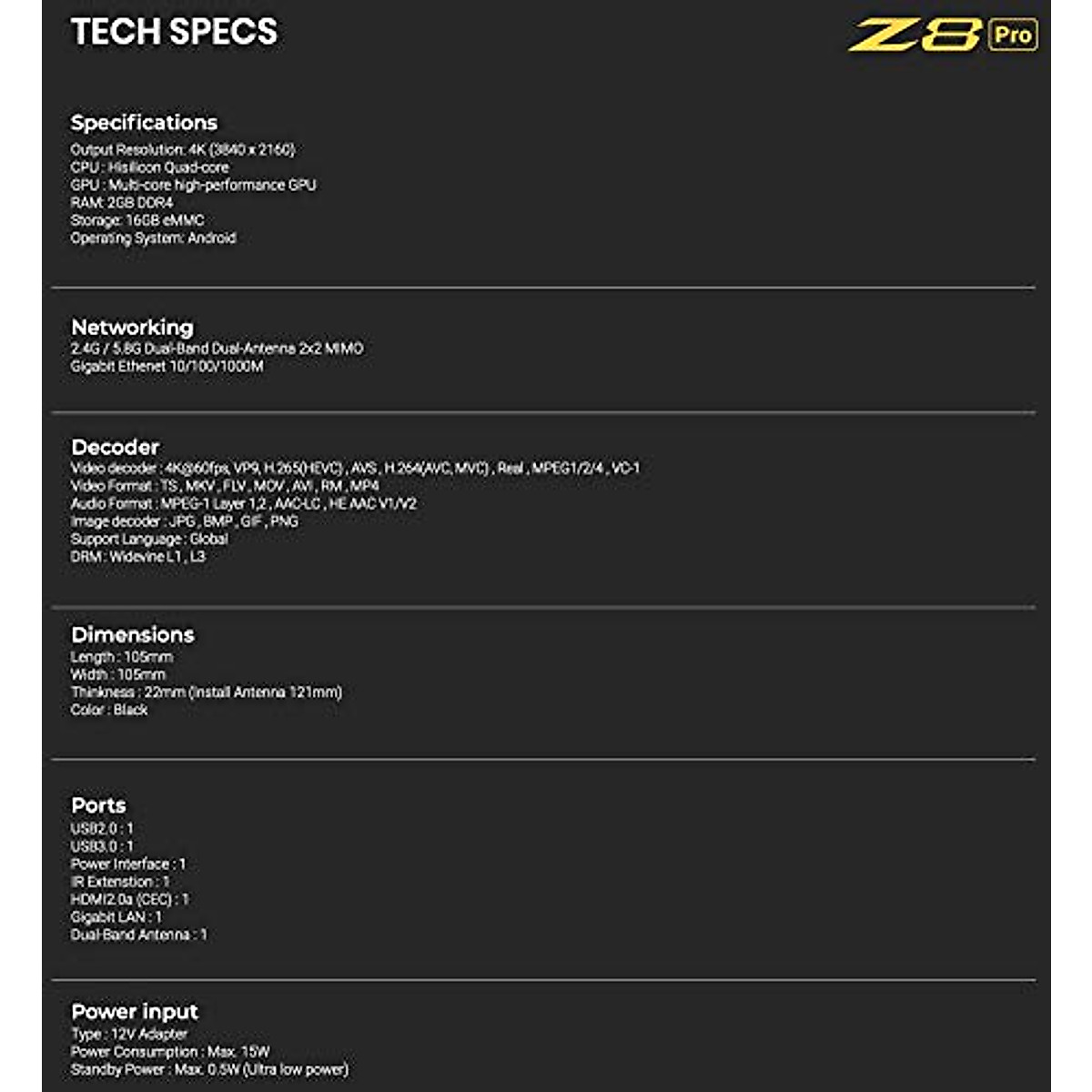 FORMULER Z8 Pro Android Dual Band 5G Gigabit LAN 2GB RAM 16GB ROM 4K Smart Learning Remote with IR