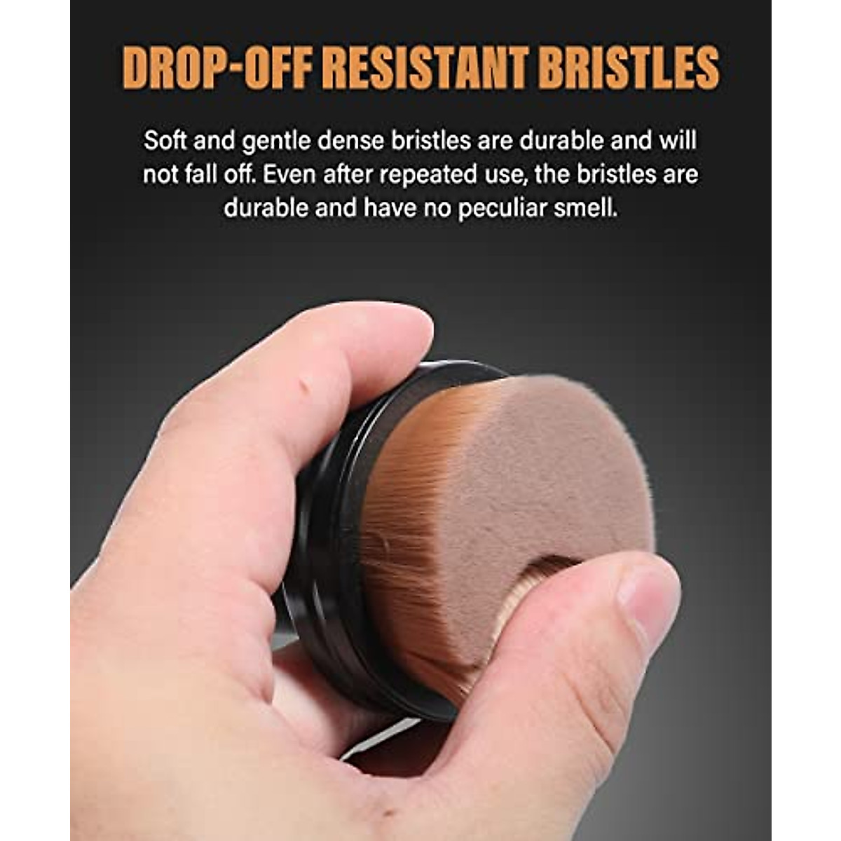 Zlirfy Car Detail Brush,High Density Portable Car Brush with Cover,Car Cleaning Brushes Duster Soft Bristles Detailing Brush,Detailing Brushes for Vehicles,Car Cleaning Accessories (Brown)