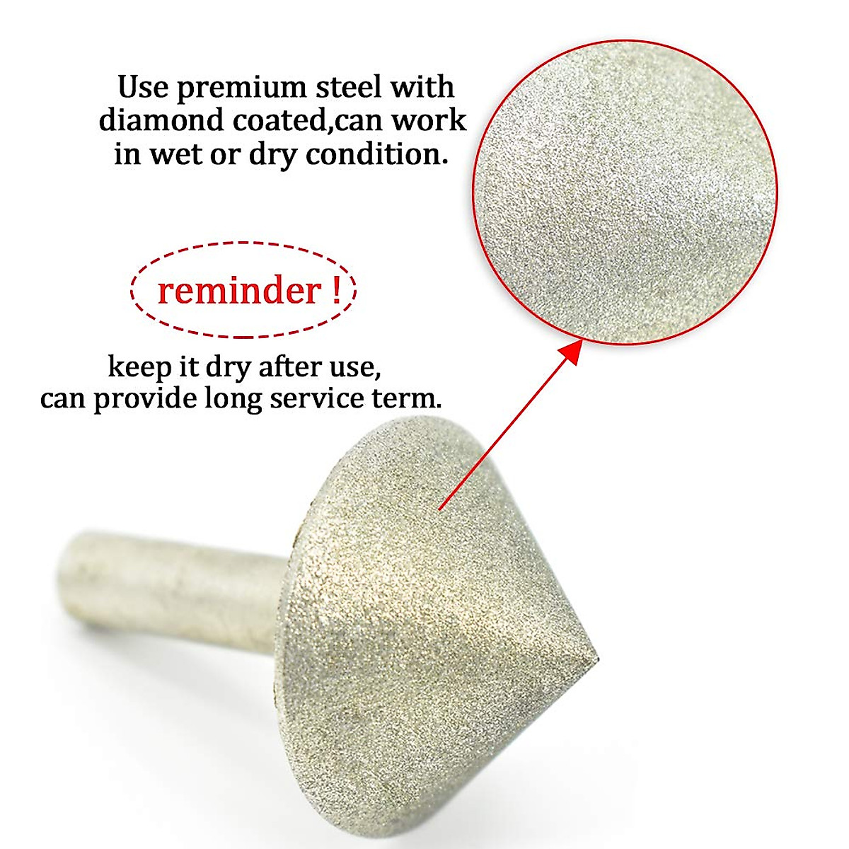 scottchen PRO Diamond Countersink Drill Bits Chamfer Cutter 40mm Tapered 90 Degree 3/8" Shank Hole Grinding Tool for Glass Marble Ceramic Grit #150-1Pack