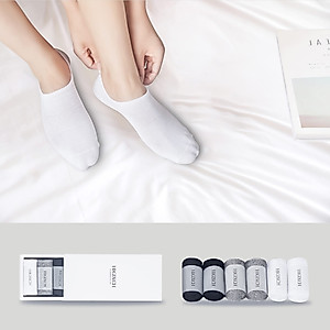 HIGIXCH No Show Socks Women Low Cut Invisible Liner Non slip Athletic Boat Socks 6 Pairs(socks for women size 5-8, White)